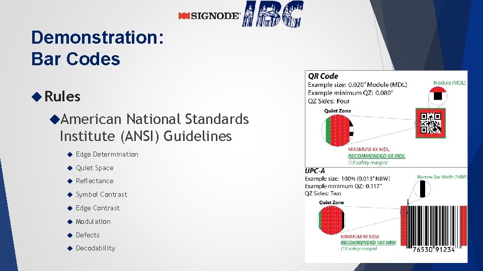 International Bar Coding Demonstration Bar Codes Ribbons Matt
