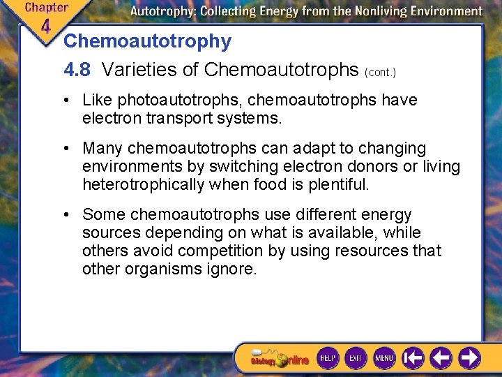 Chapter Menu Chapter Introduction Autotrophy and Photosynthesis 4