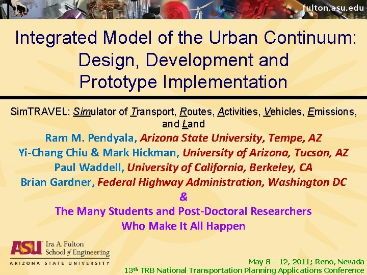 Integrated Model of the Urban Continuum Design Development