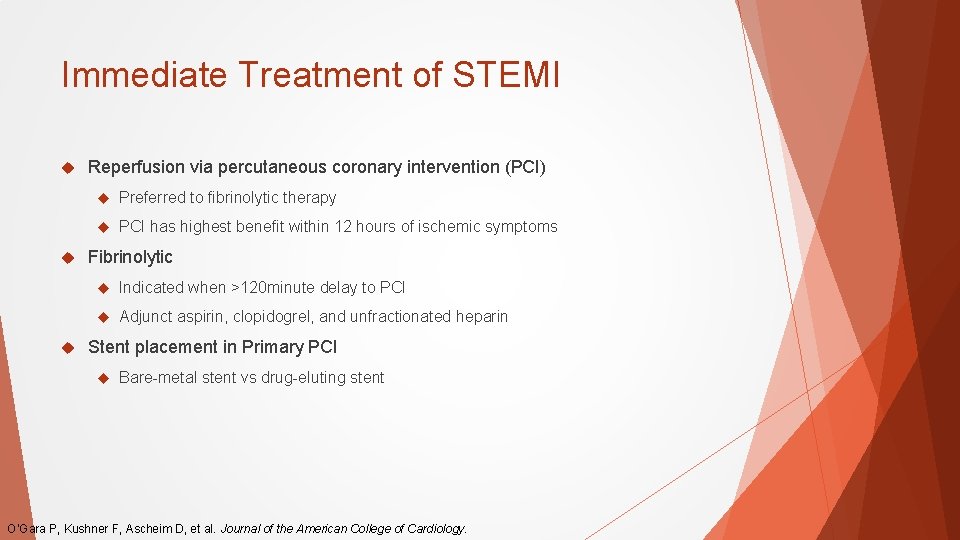 Pharmacological management of STEMI post percutaneous coronary intervention