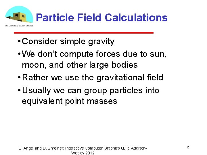 Particle Systems Ed Angel Professor Emeritus of Computer