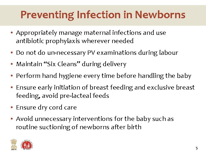 Prevention Identification and Management of Infection in Newborn
