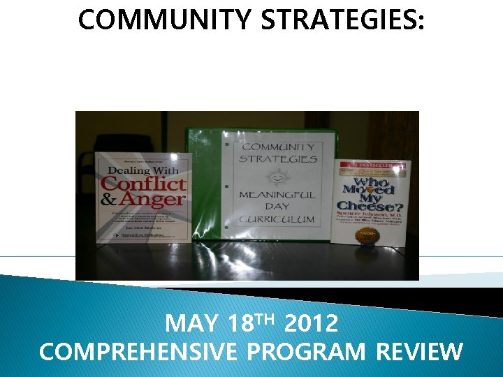 COMMUNITY STRATEGIES MAY 18 TH 2012 COMPREHENSIVE PROGRAM