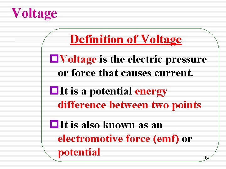 CHAPTER 1 Variables Circuit Elements School of Computer