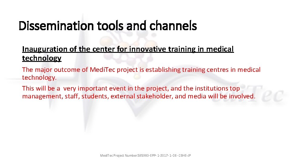 Medi Tec WP 5 Dissemination Exploitation and Sustainability