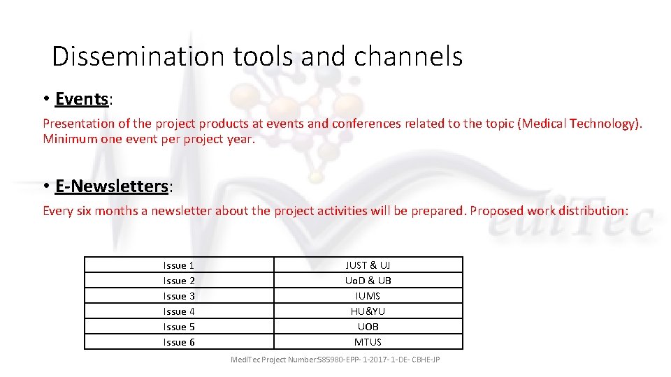 Medi Tec WP 5 Dissemination Exploitation and Sustainability