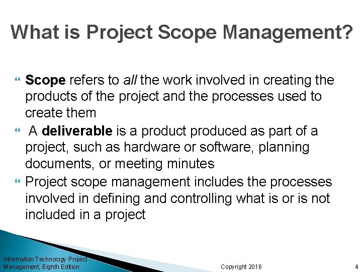 Chapter 5 Project Scope Management Information Technology Project