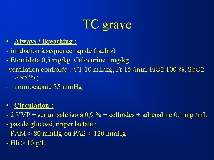 Les traumatismes craniens Les diffrents types de lsions