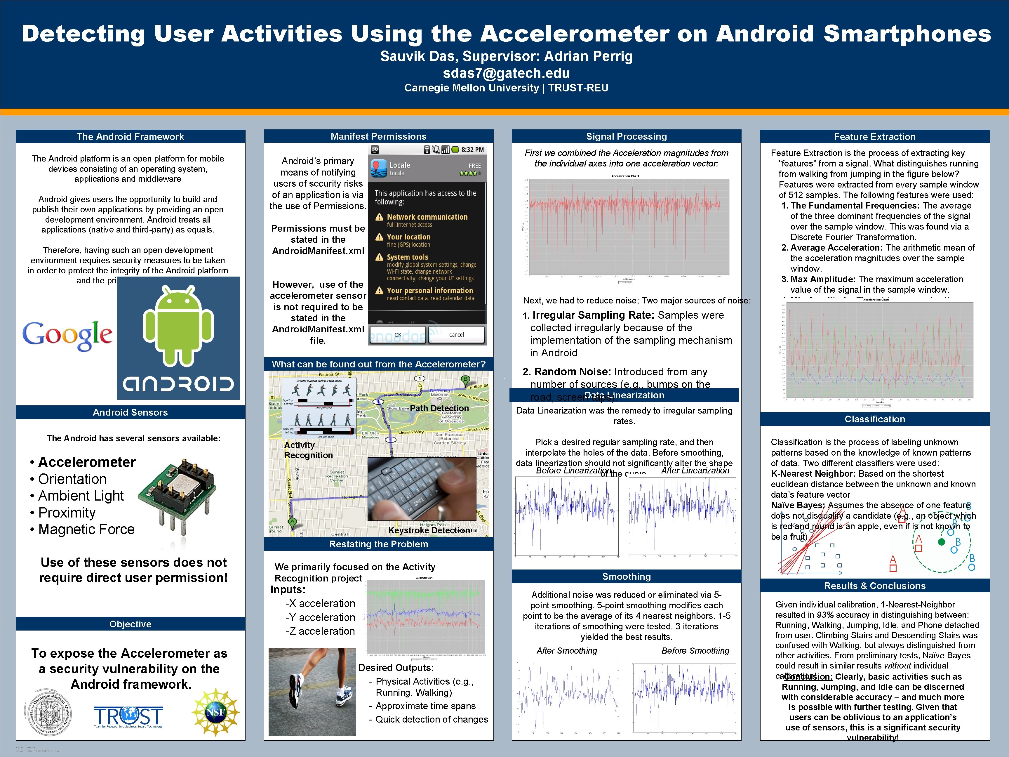 Detecting User Activities Using the Accelerometer on Android