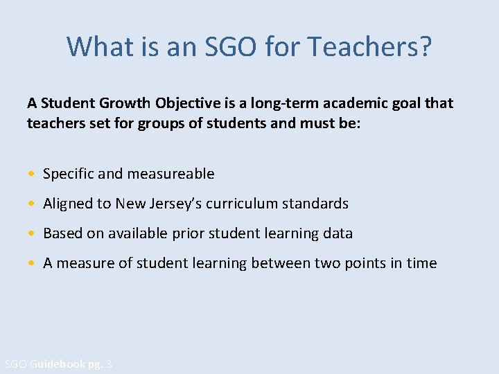 SGOs for Educators Providing Educational Services March 12