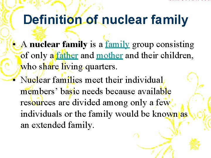 Children and the Nuclear Family Content Definition History