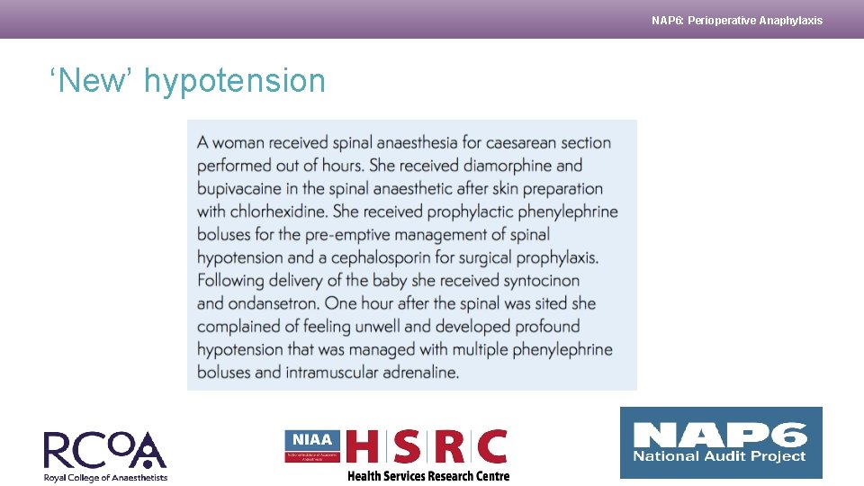 NAP 6 Perioperative Anaphylaxis Obstetrics Nuala Lucas OAA