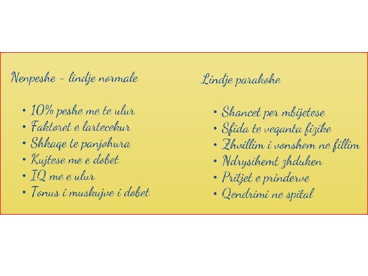 Lindja rritja fizike dhe zhvillimi I aftesive Pasojat