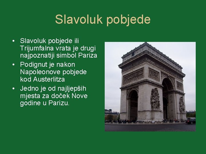 Pariz je najvei i glavni grad Francuske Republike
