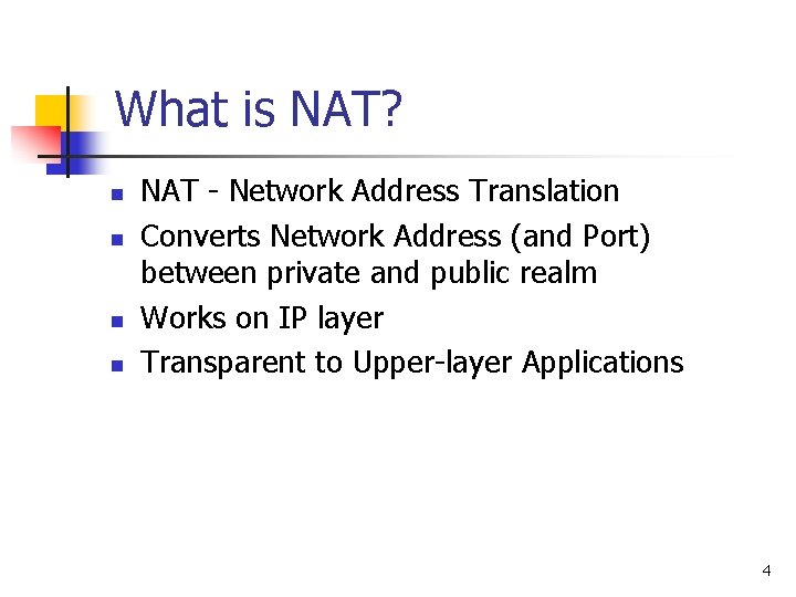 NAT Traversal for Vo IP AiChun Pang Graduate