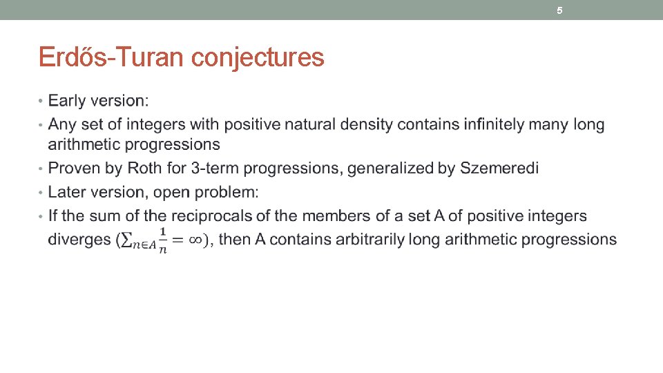 1 ARITHMETIC PROGRESSIONS Seminar in Additive Combinatorics Daniel