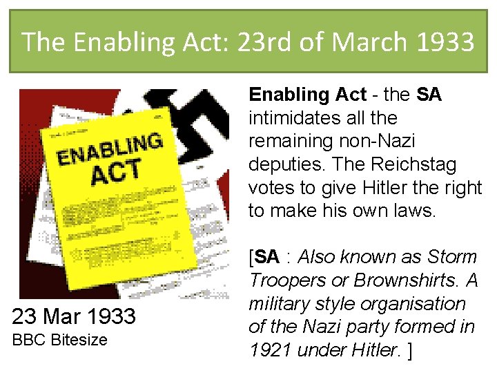 Hitlers position in January 1933 TipWho are the