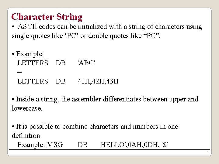 Defining Types of data name Dn Dn expression