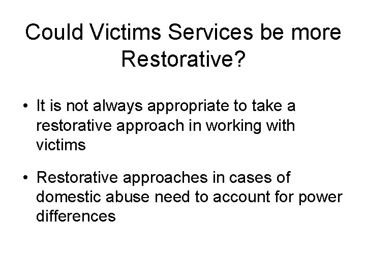 Chapter 10 Restorative Justice Theory Policy and Practice