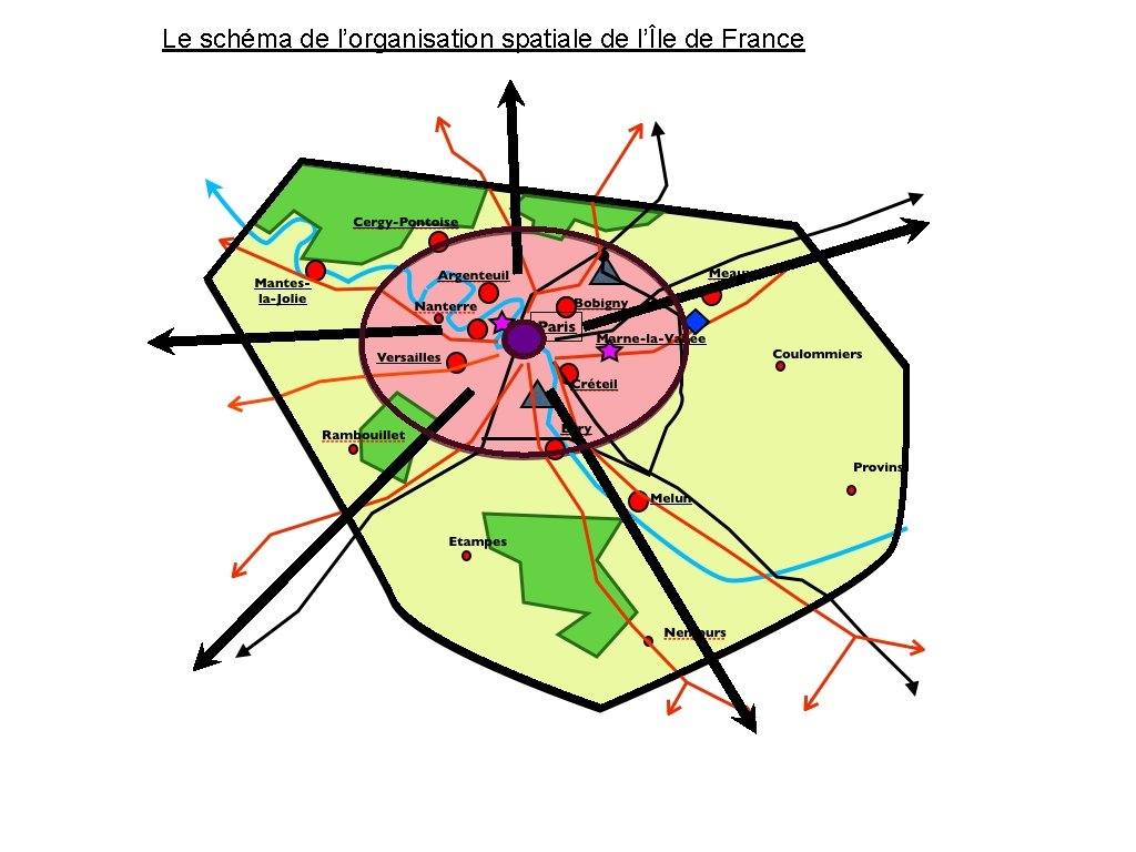 La carte Lorganisation spatiale de lle de France