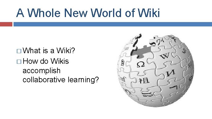 COLLABORATIVE LEARNING USING WIKIS Liberty University Online Education