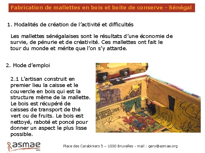 Fabrication de mallettes en bois et boite de