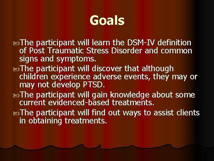The Drama of Trauma Post Traumatic Stress Disorder