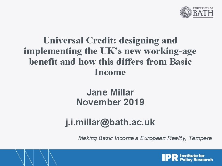 Universal Credit designing and implementing the UKs new