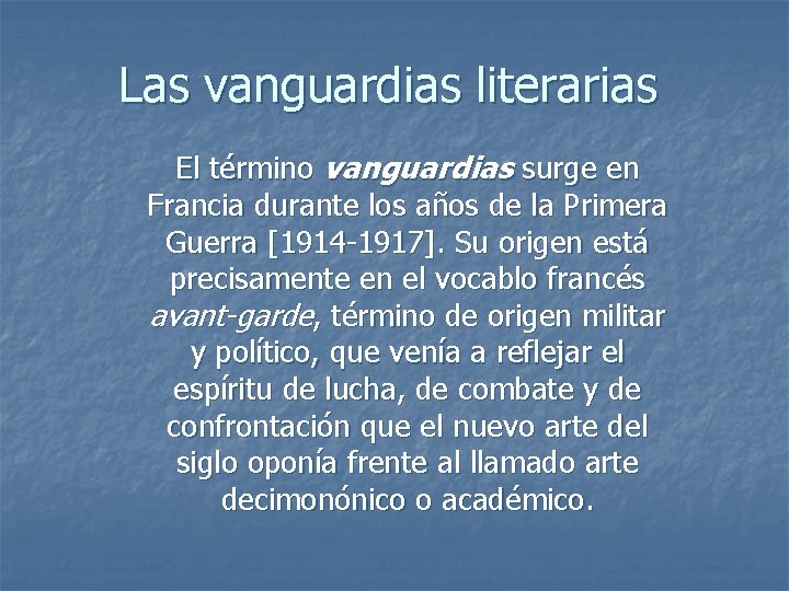 Las vanguardias artsticas de principios del siglo XX