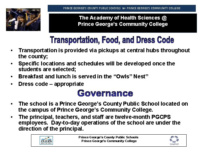 PRINCE GEORGES COUNTY PUBLIC SCHOOLS PRINCE GEORGES COMMUNITY