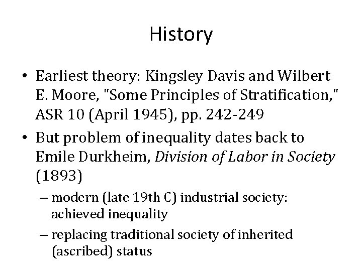 SOC 312 American Society Stratification Stratification Major area