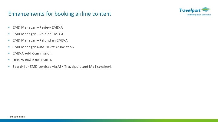 EMD Enhancements for booking airline content EMD Manager