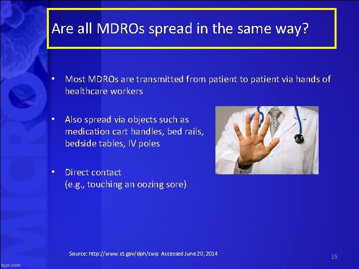 Session 1 Introduction to MDROs 1 Introduction to