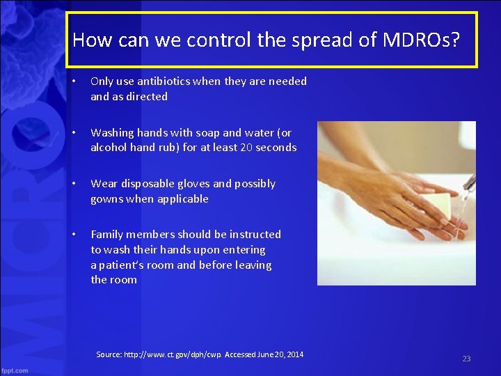 Session 1 Introduction to MDROs 1 Introduction to