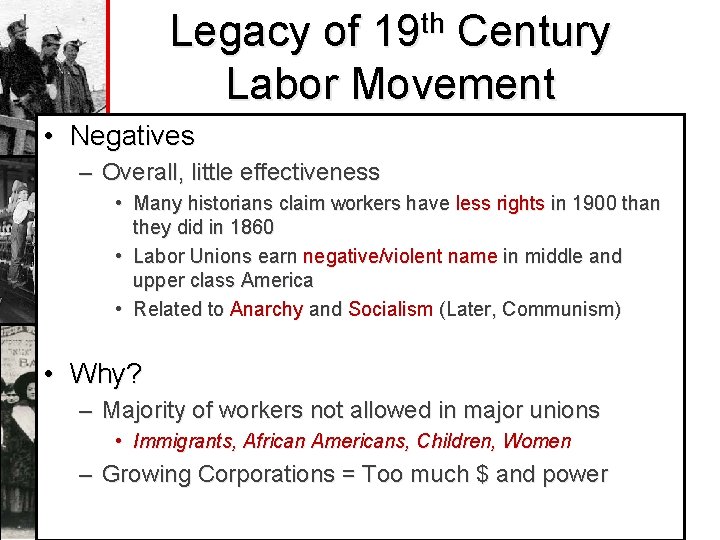 Labor Force Distribution 1870 1900 The Worker Immigrants