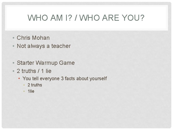 LESSON 1 A NICATS MATHS INTRODUCTION WHO AM