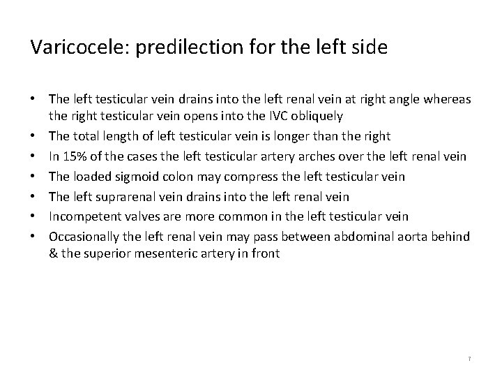 Varicocele 1 2 Introduction Dilated elongated tortuous veins
