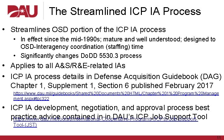 International Cooperative Program ICP International Agreements IAs Basics