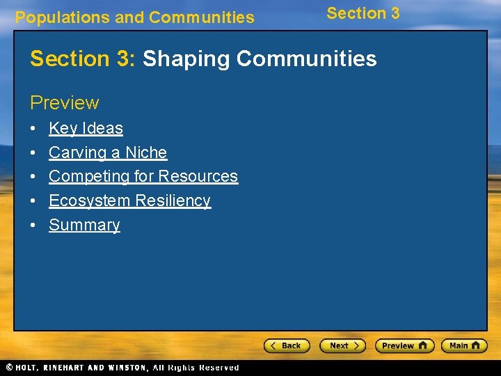 Populations and Communities Section 3 Shaping Communities Preview