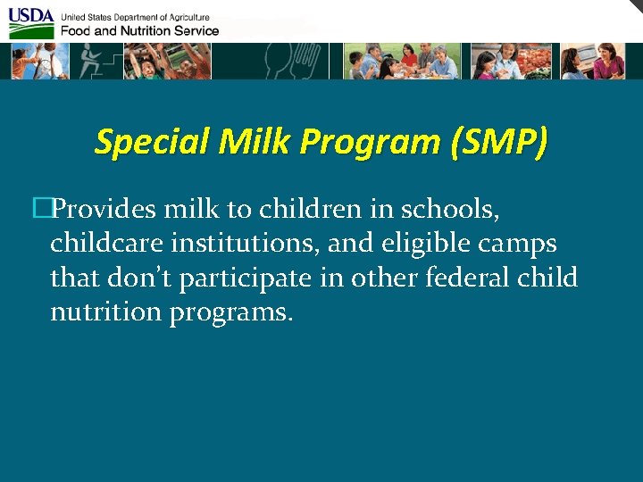 USDA Food and Nutrition Service FNS FNS Programs