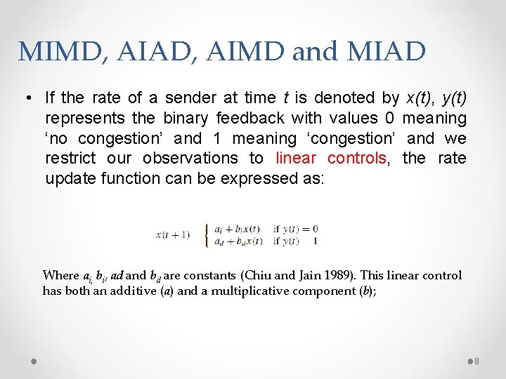 Congestion control principles Presentation by Farhad Rad Advanced