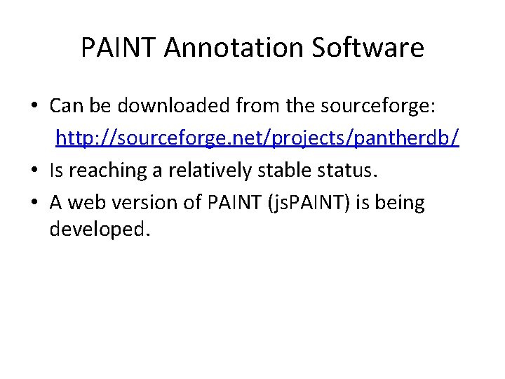 PAINT Annotation Update Huaiyu Mi for the PAINT