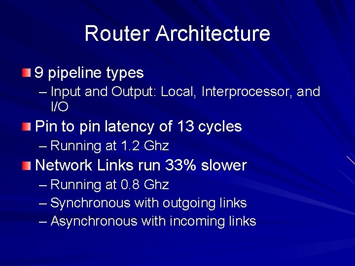 The Alpha 21364 Network Architecture By Shubhendu S