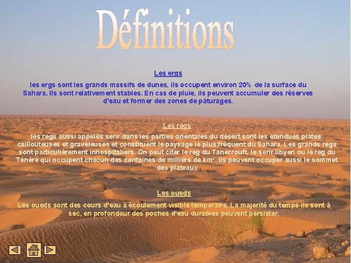 Les animaux La vgtation Les paysages Dfinitions Les