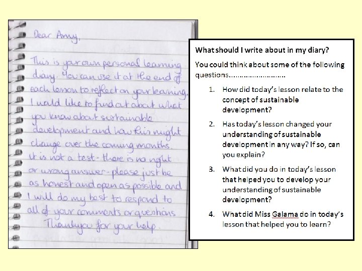 Using dialogic diaries to explore and develop student