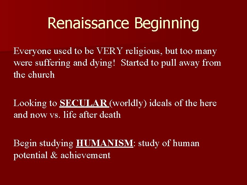 The Renaissance 1300 1600 After the Black Death