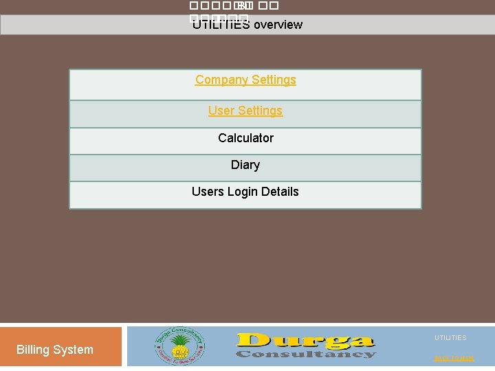 OM SAI RAM Welcome to Billing System Bill