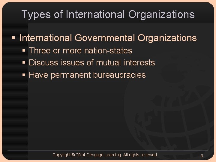 Chapter 7 International Organizations and Transnational Actors Learning