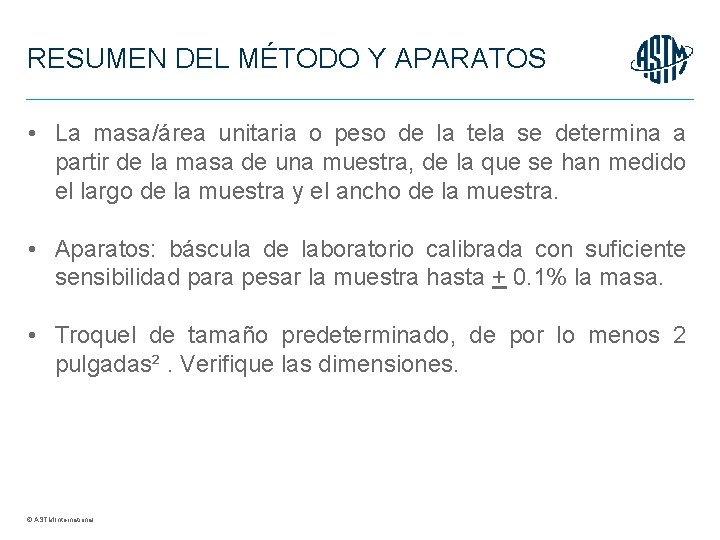 ASTM D 3776 MASASUPERFICIE UNITARIA PESO DE LA