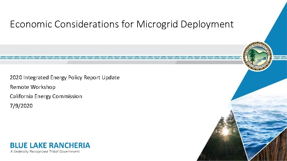 Economic Considerations for Microgrid Deployment 2020 Integrated Energy